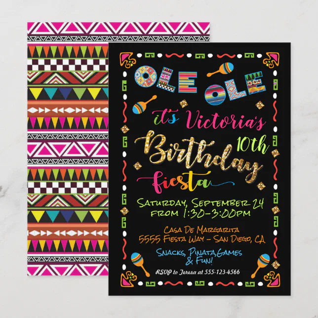 Mexican Fiesta Ole Ole birthday invitation | Zazzle
