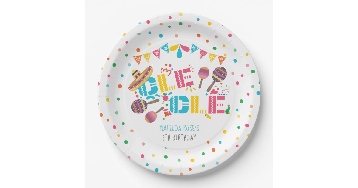 Mexican Fiesta Ole Ole Personalized Paper Plates | Zazzle