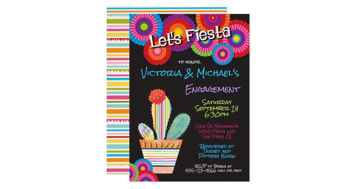 Mexican Fiesta Paper Flowers cactus invitations | Zazzle.com