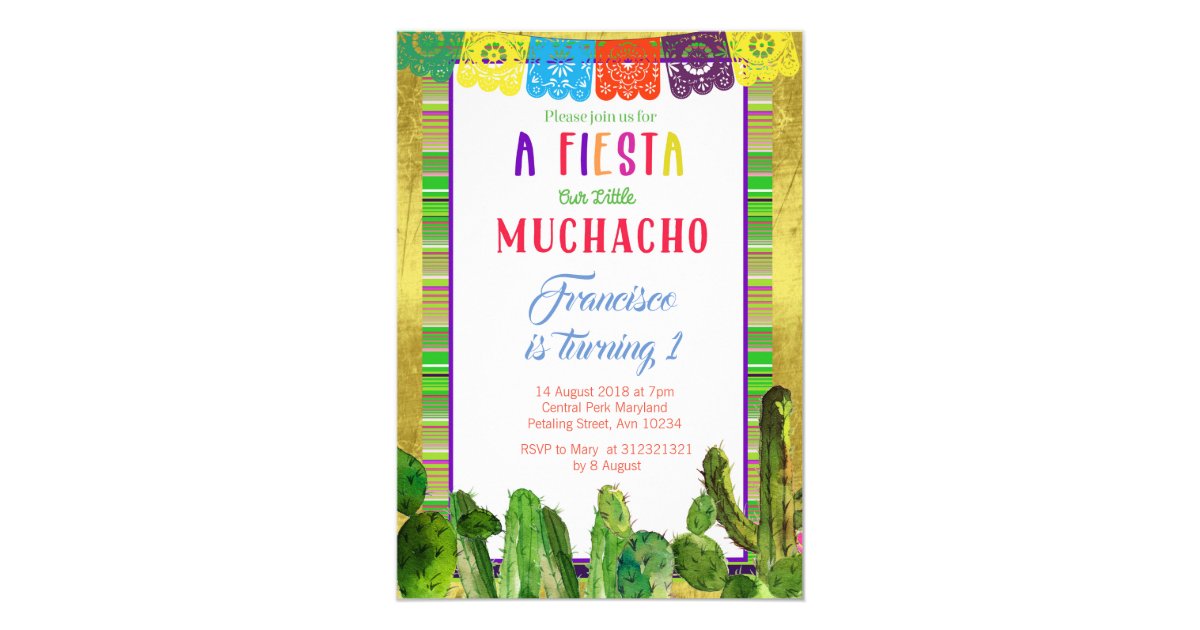 Mexican Fiesta Party Birthday Card | Zazzle.com