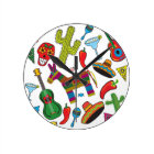 Fiesta wall clock ware | Zazzle.com