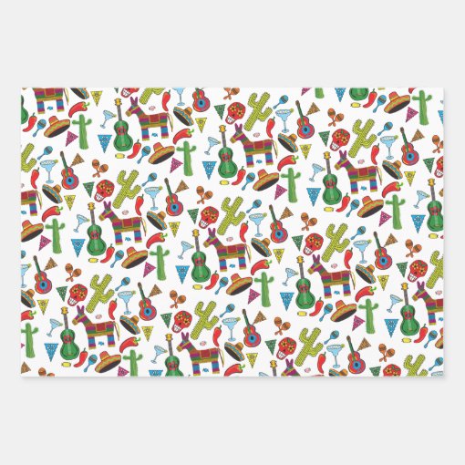 Mexican Fiesta Party Images Wrapping Paper Sheets | Zazzle