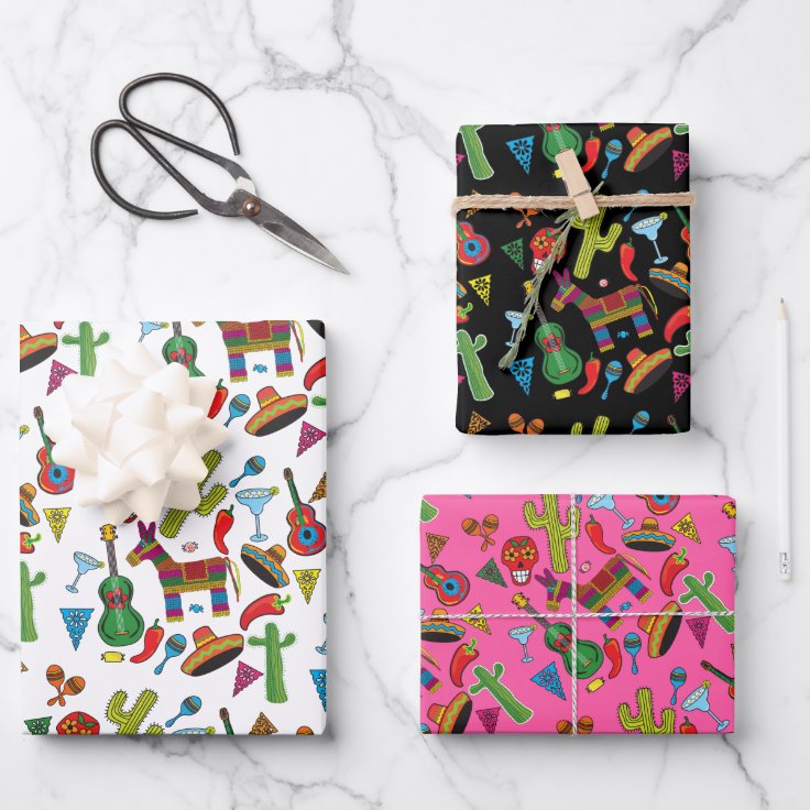 Mexican Fiesta Party Images Wrapping Paper Sheets | Zazzle