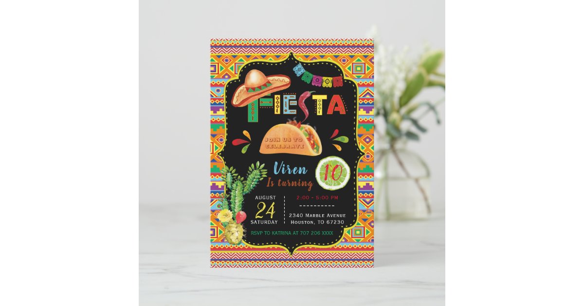 Mexican Fiesta Party Invitation Templates | Zazzle