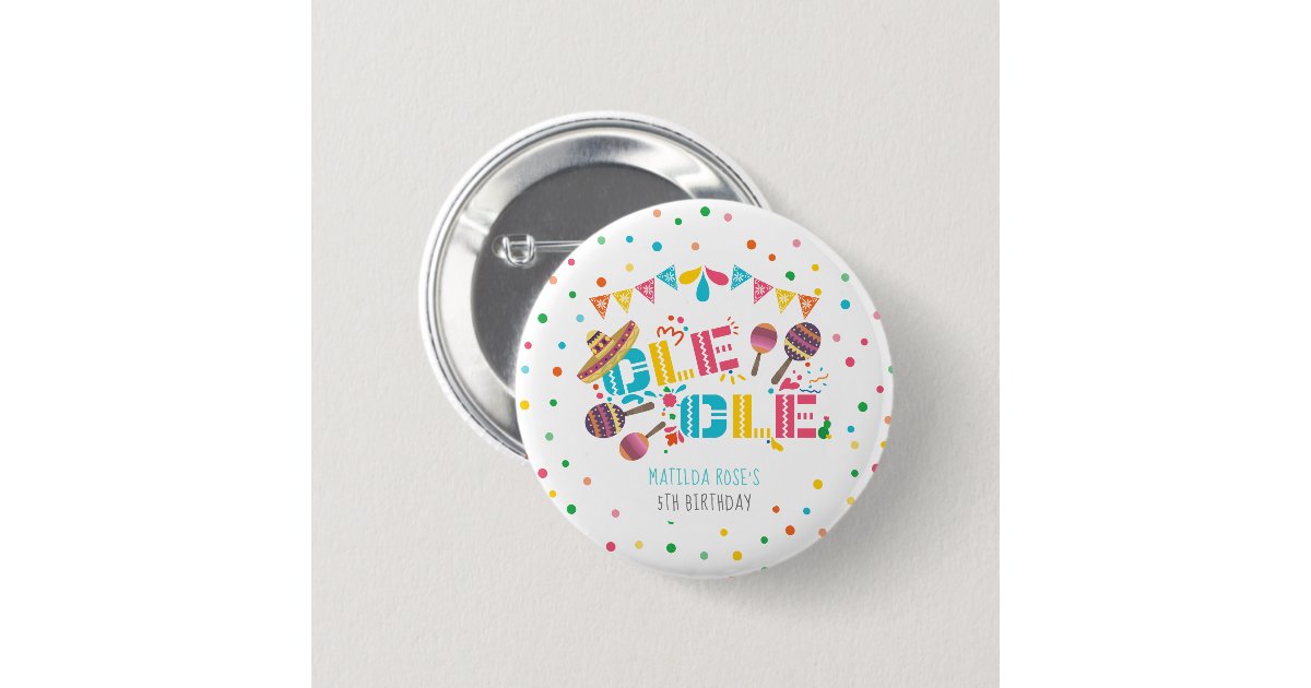 Mexican Fiesta Personalized Birthday Button | Zazzle