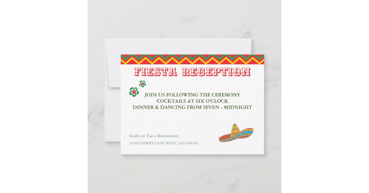 Mexican Fiesta Reception Details RSVP Card | Zazzle
