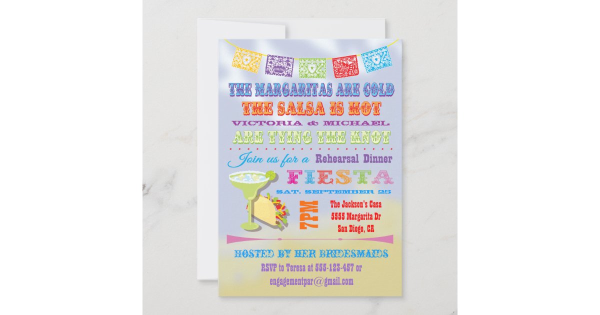 Mexican Fiesta Rehearsal Dinner Invitations | Zazzle