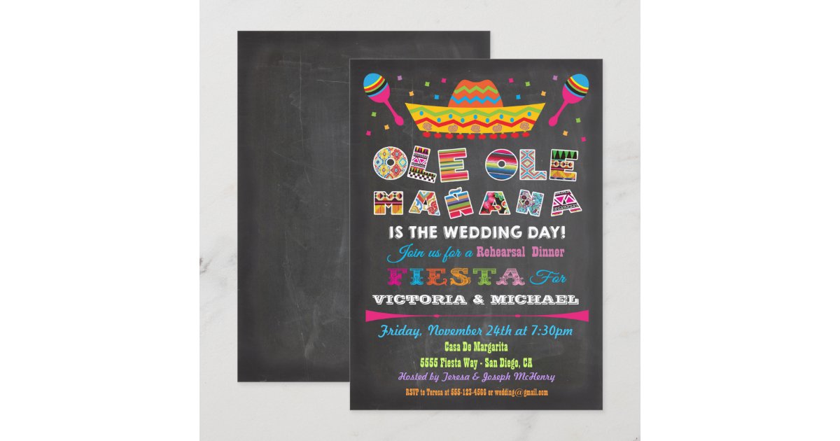Mexican Fiesta Rehearsal Dinner Invitations | Zazzle
