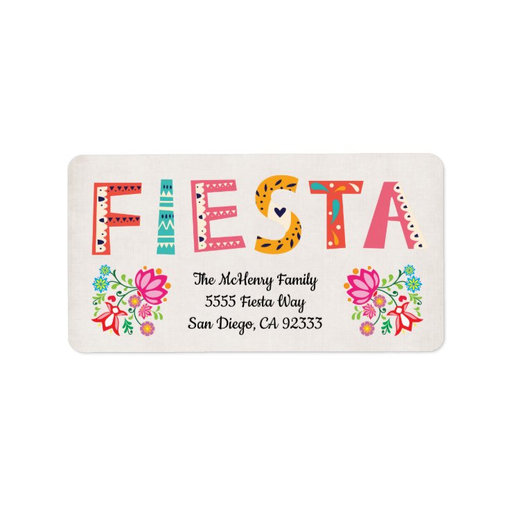 Mexican Fiesta return address label | Zazzle