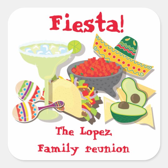 Mexican Fiesta sticker labels | Zazzle.com