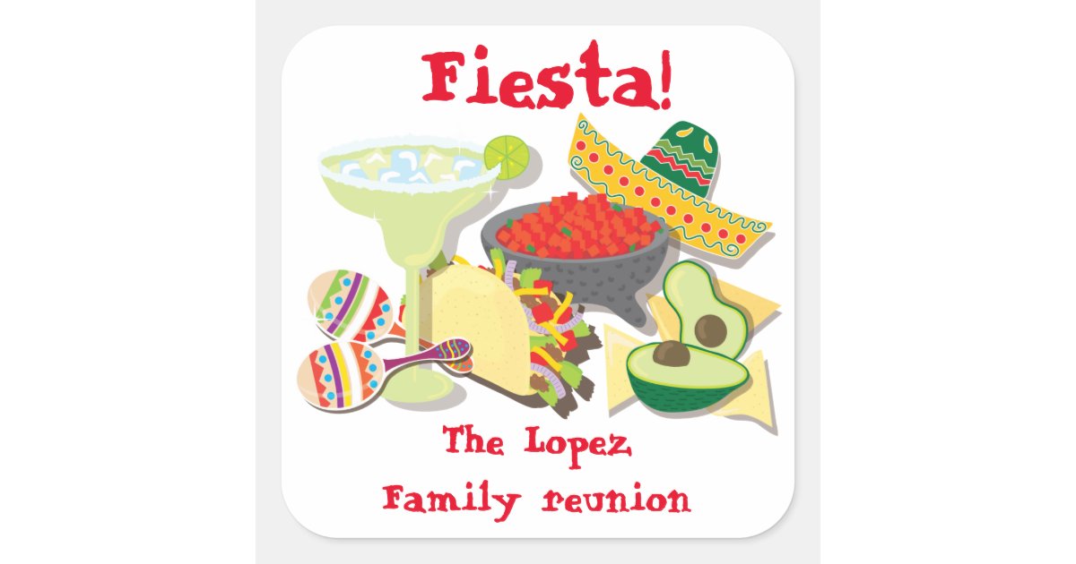 Mexican Fiesta sticker labels | Zazzle