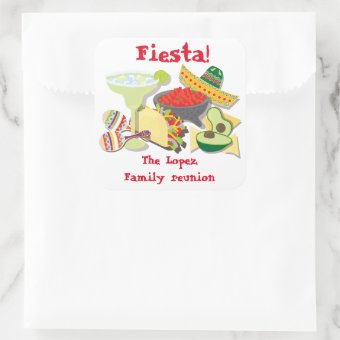 Mexican Fiesta sticker labels | Zazzle