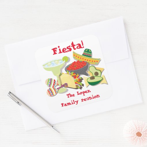 Mexican Fiesta sticker labels | Zazzle