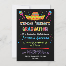 Mexican Fiesta taco bout Graduation Party Invitation | Zazzle