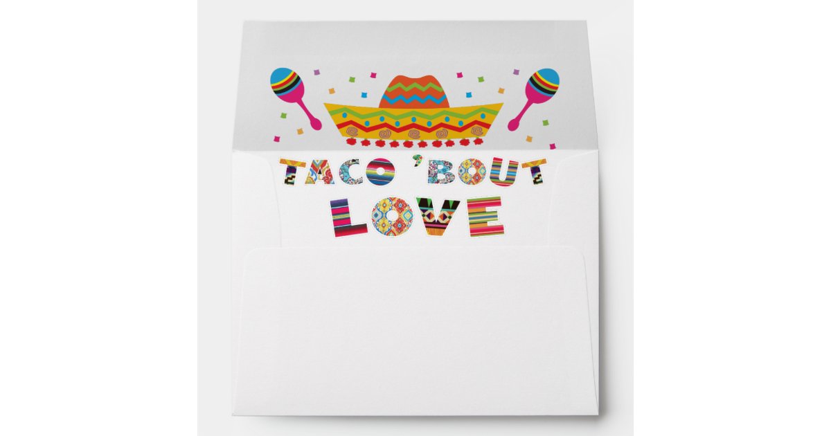 Mexican Fiesta taco bout love envelopes | Zazzle