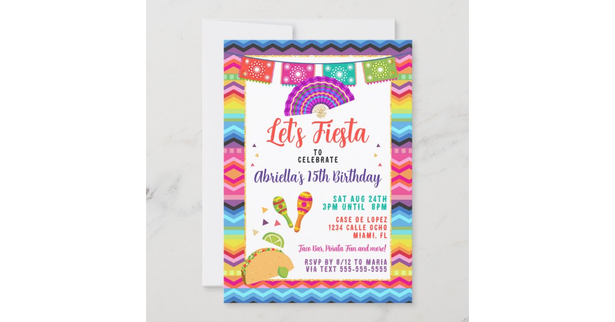 Mexican Fiesta Taco Party Invitation | Zazzle
