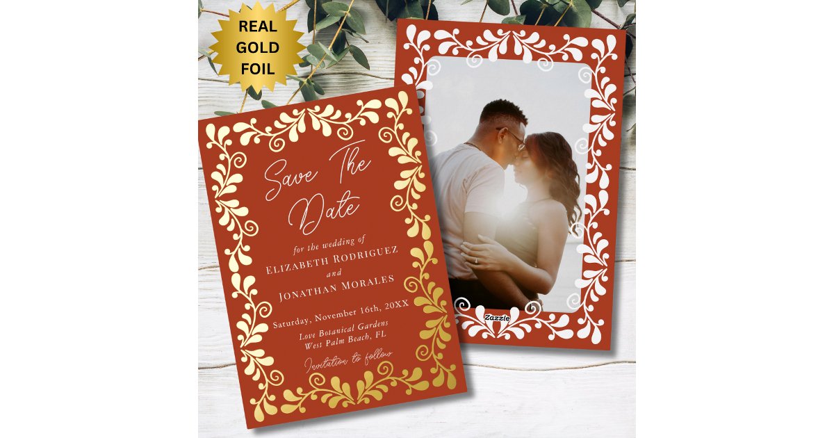Mexican Fiesta Talavera Photo Save The Date Card | Zazzle