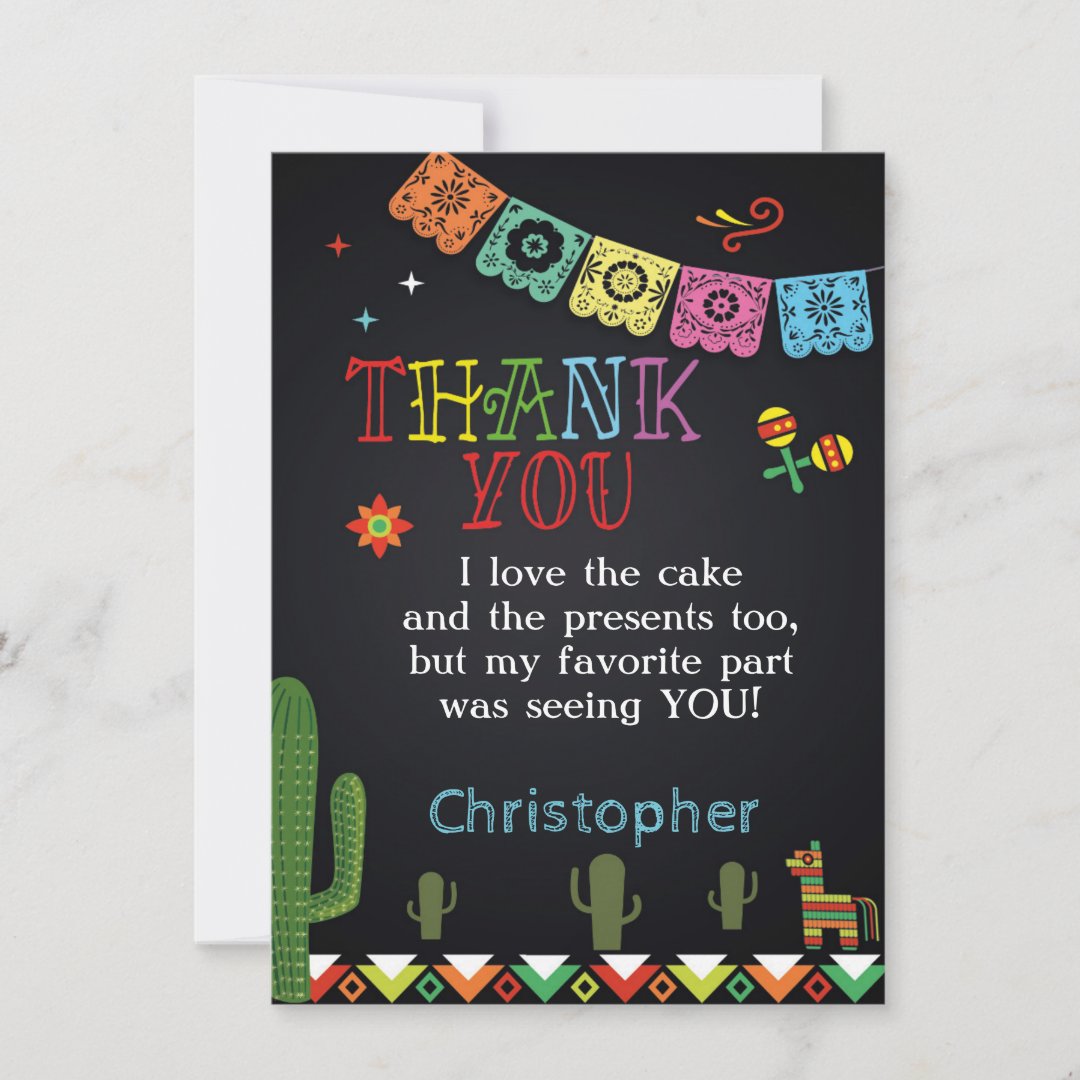 MEXICAN FIESTA THANK YOU CARD | Zazzle