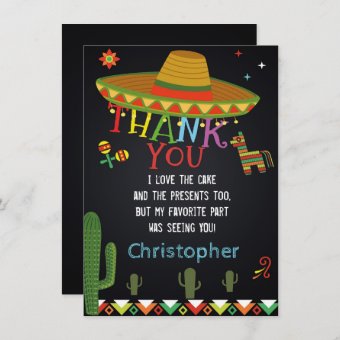 MEXICAN FIESTA THANK YOU CARD | Zazzle