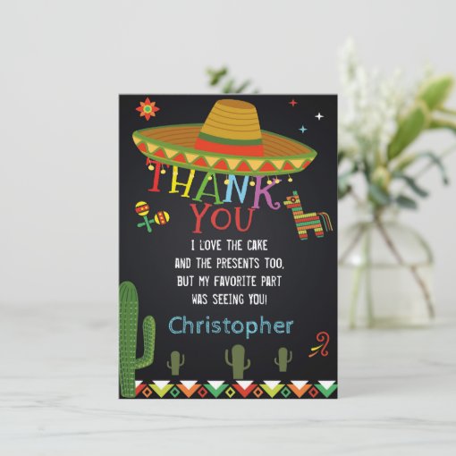 MEXICAN FIESTA THANK YOU CARD | Zazzle
