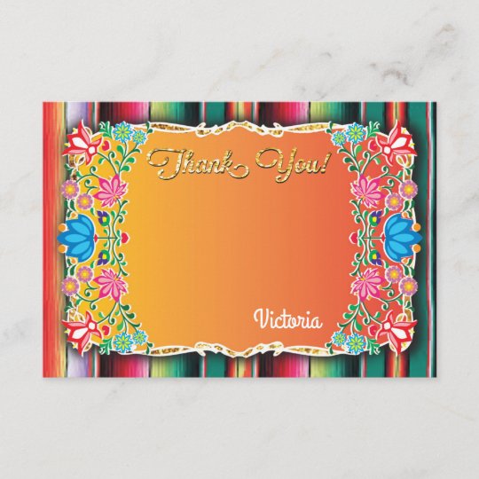 Mexican Fiesta Thank you note card | Zazzle.com