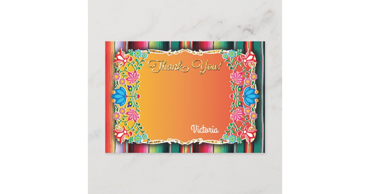Mexican Fiesta Thank you note card | Zazzle.com