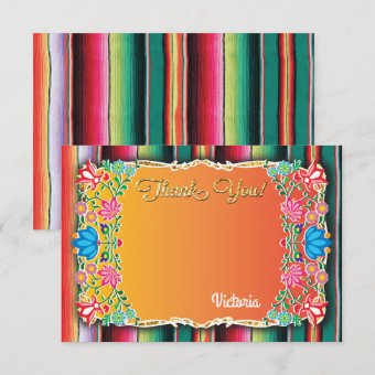 Mexican Fiesta Thank you note card | Zazzle