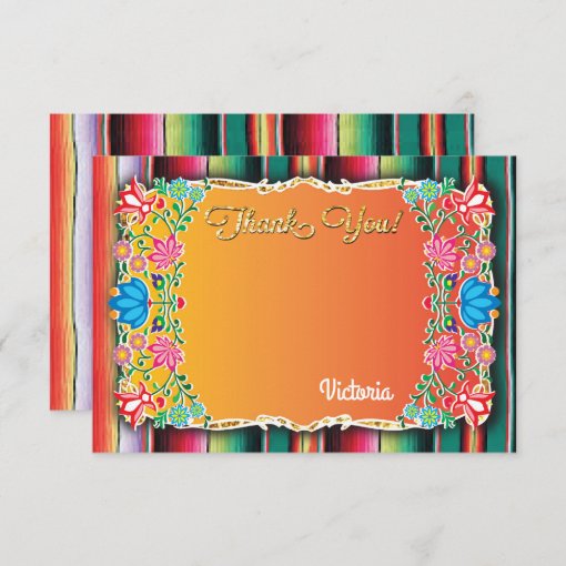Mexican Fiesta Thank you note card | Zazzle