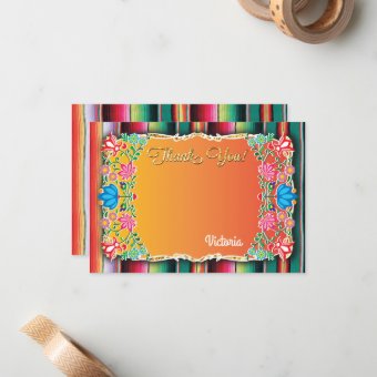 Mexican Fiesta Thank you note card | Zazzle