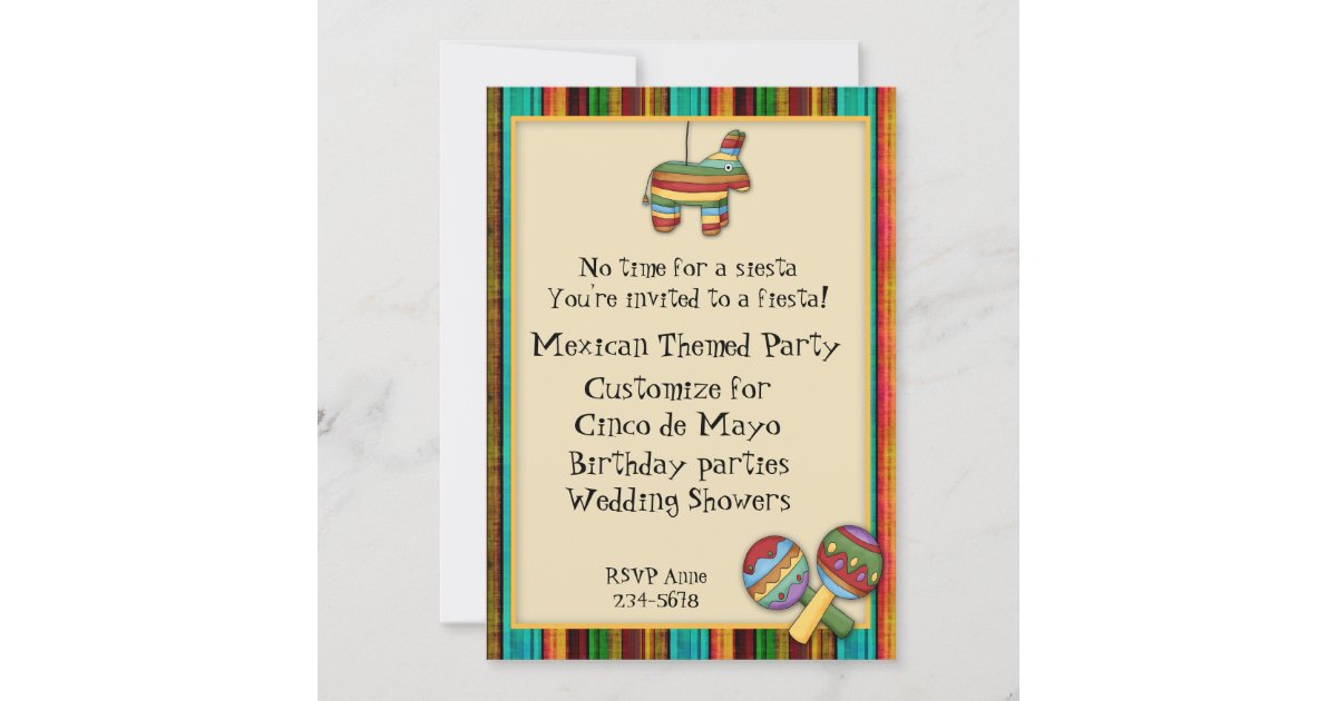 Mexican Fiesta Themed Invitation | Zazzle