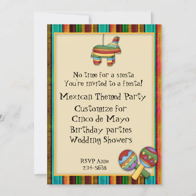Mexican Fiesta Themed Invitation | Zazzle