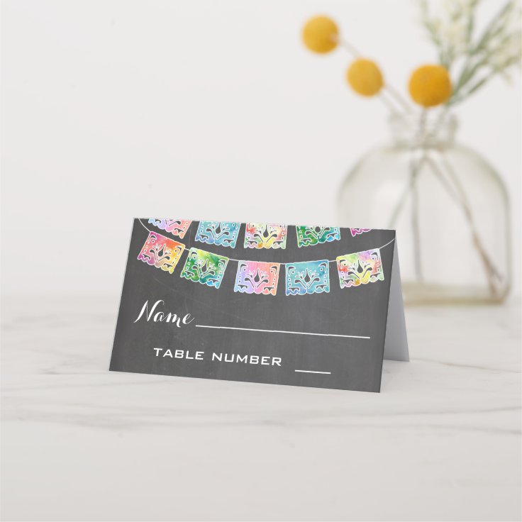 Mexican Fiesta watercolor cactus table cards | Zazzle