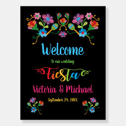 Mexican Fiesta Welcome Sign with embroidery | Zazzle