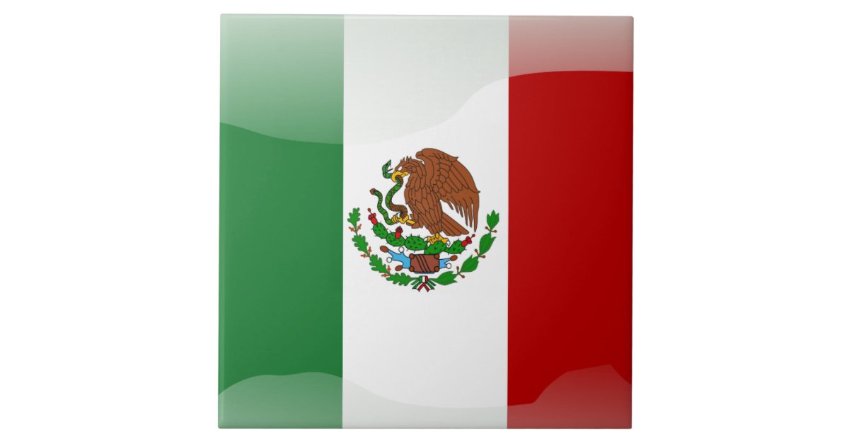 Mexican flag ceramic tile | Zazzle