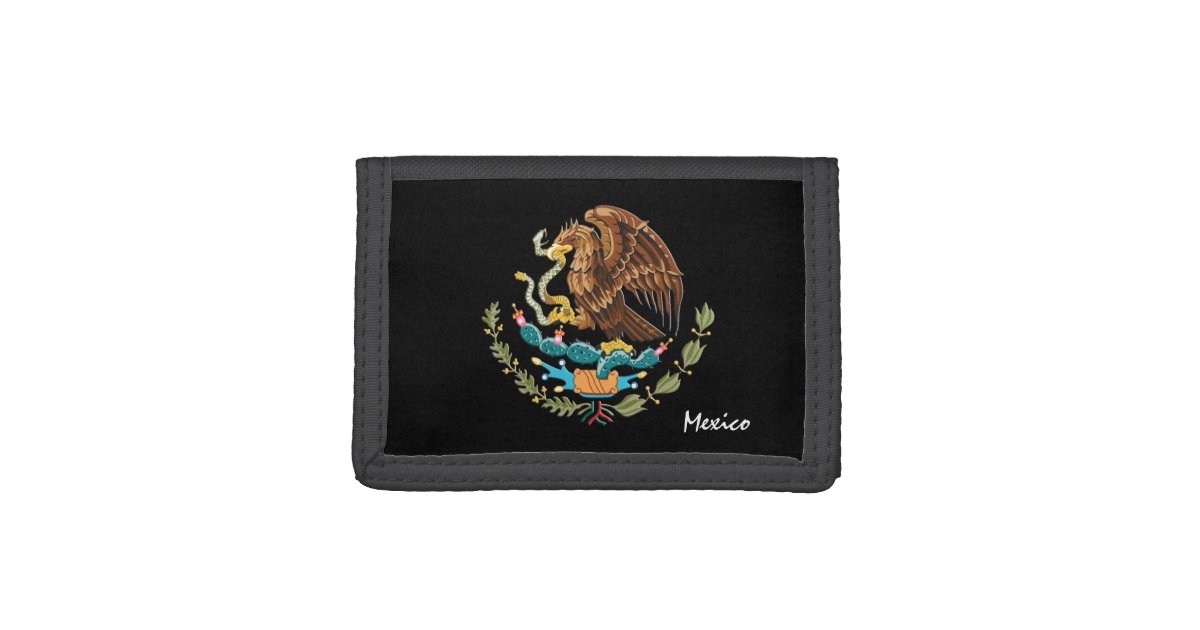 Mexican flag, Eagle emblem, Mexico fashion Trifold Wallet | Zazzle