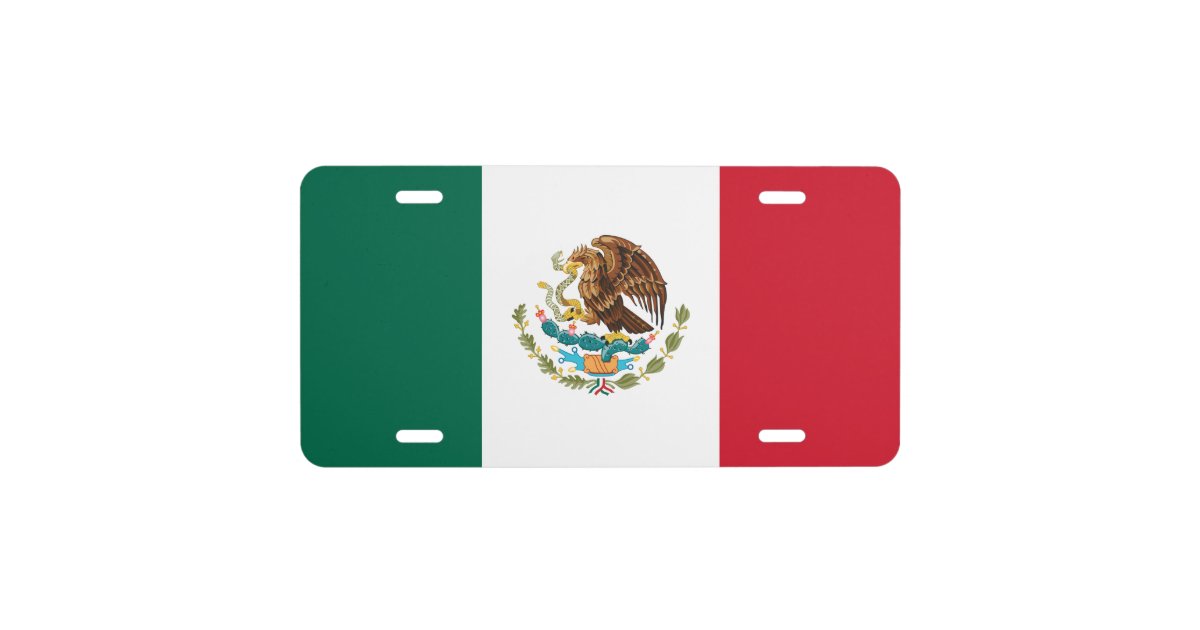 Mexican flag license plate | Colors of Mexico | Zazzle