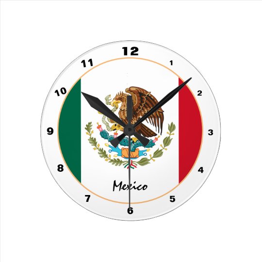 Mexican Flag & Mexico trendy fashion /design clock | Zazzle.com