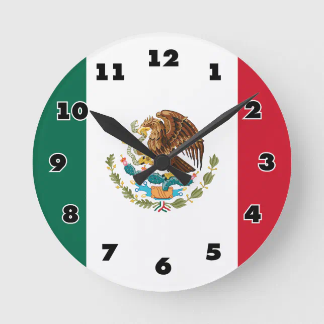 Mexican flag of Mexico custom round wall clock | Zazzle