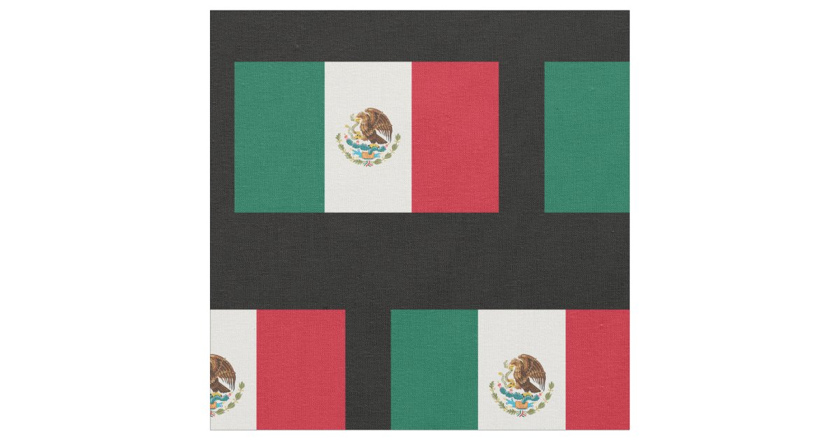 Mexican flag pattern custom fabric DIY textile | Zazzle