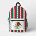 Mexican Flag Pattern Design Coat of Arms Printed Backpack | Zazzle