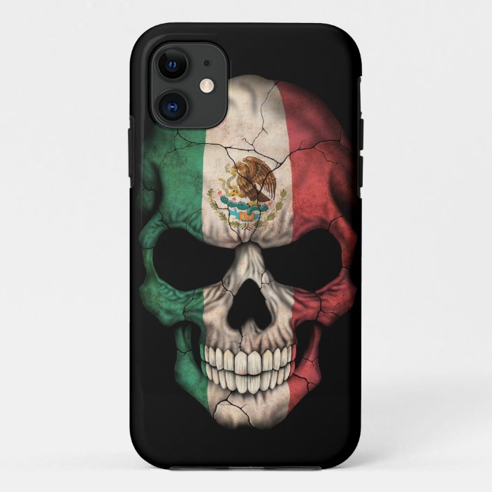 Mexican Flag Skull on Black Case-Mate iPhone Case | Zazzle.com
