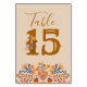 Mexican Floral Western Number Themed Table Card | Zazzle
