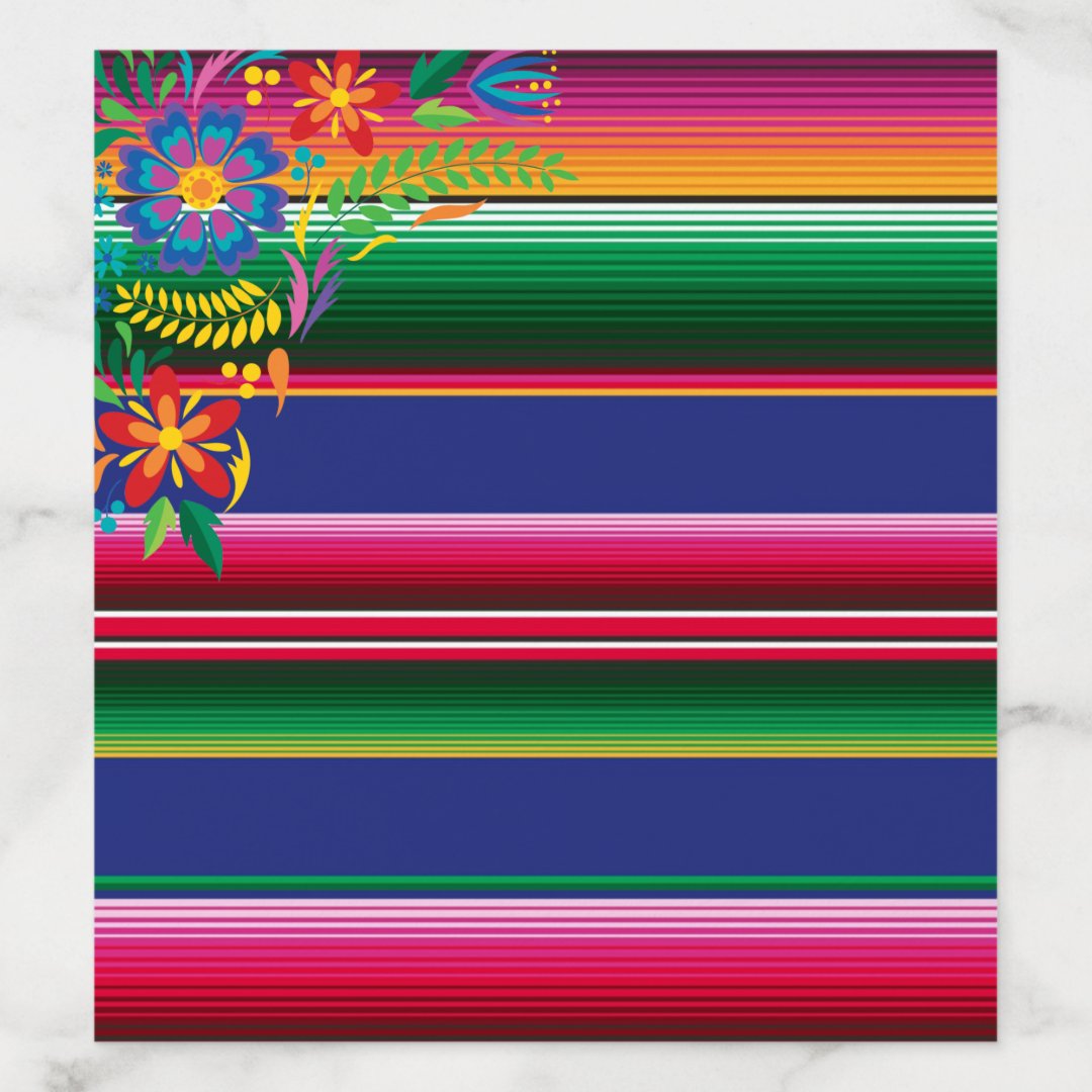 Mexican Flowers and Sarape Stripes Envelope Liner | Zazzle