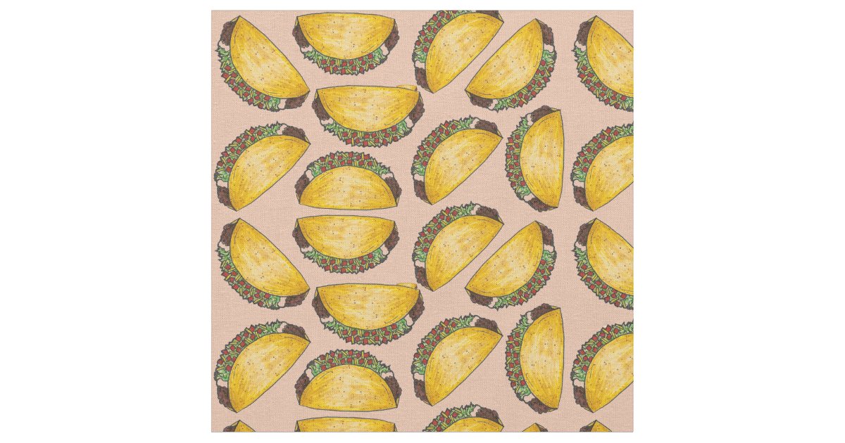 Mexican Food Beef Tacos Taco Tuesday Fabric | Zazzle