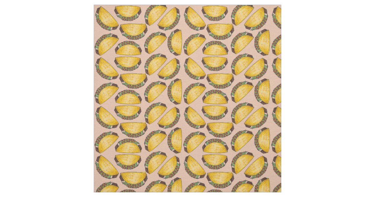 Mexican Food Beef Tacos Taco Tuesday Fabric | Zazzle