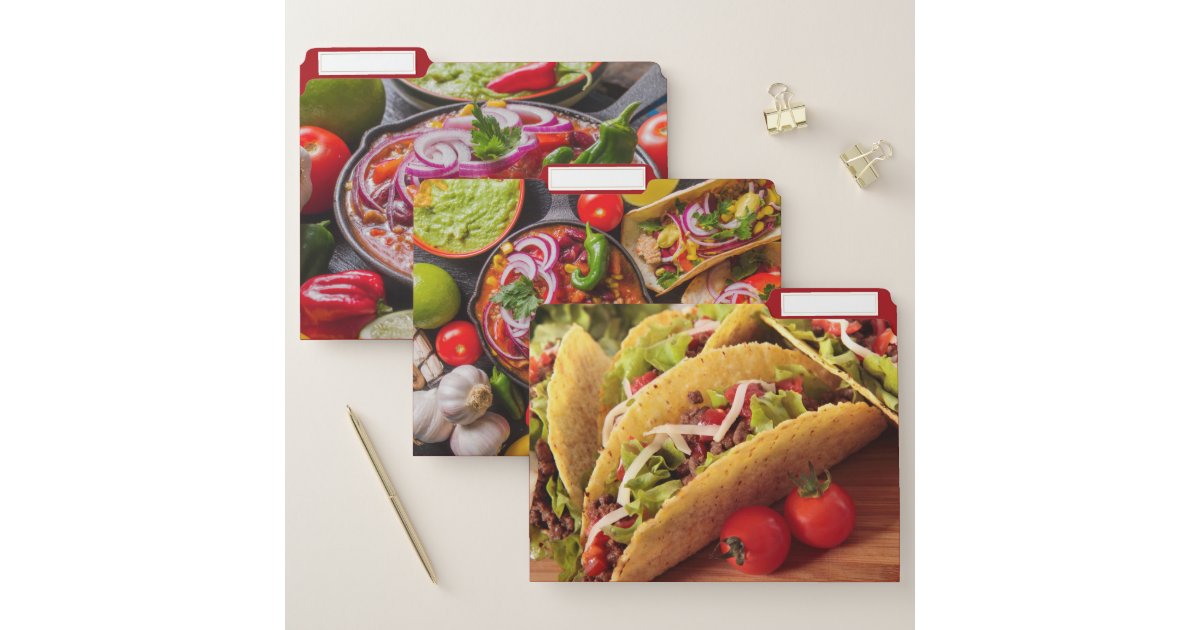 Mexican Foods file folder set | Zazzle
