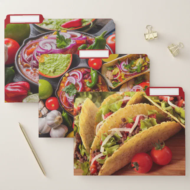 Mexican Foods file folder set | Zazzle