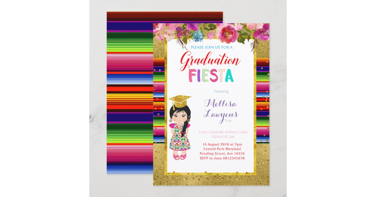 Mexican Graduation Party Fiesta Invitation | Zazzle
