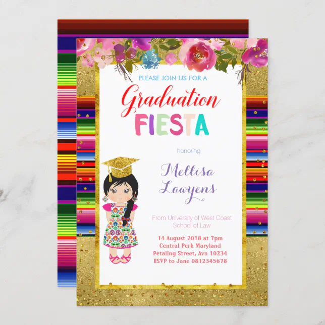 Mexican Graduation Party Fiesta Invitation | Zazzle