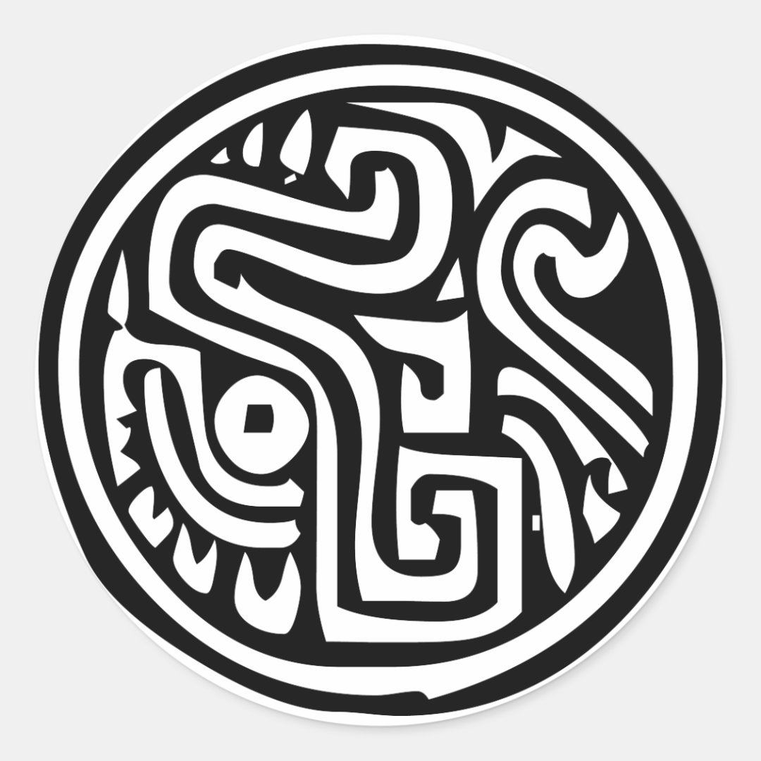 Mexican hieroglyph(Maya) Classic Round Sticker | Zazzle